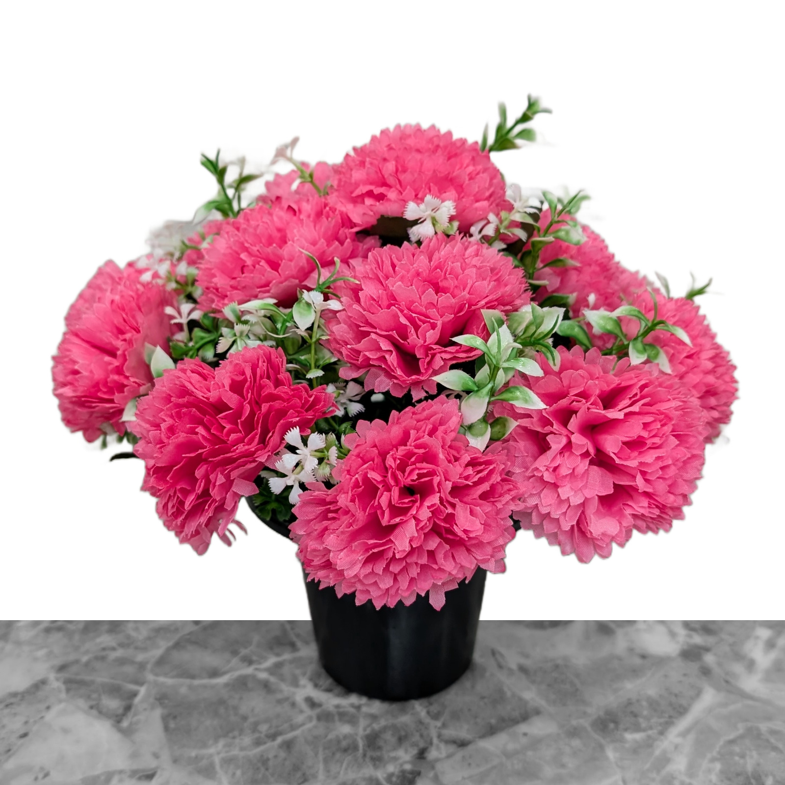 Pink Carnations Arrangement Memorial Tribute - Artificial Silk Grave ...